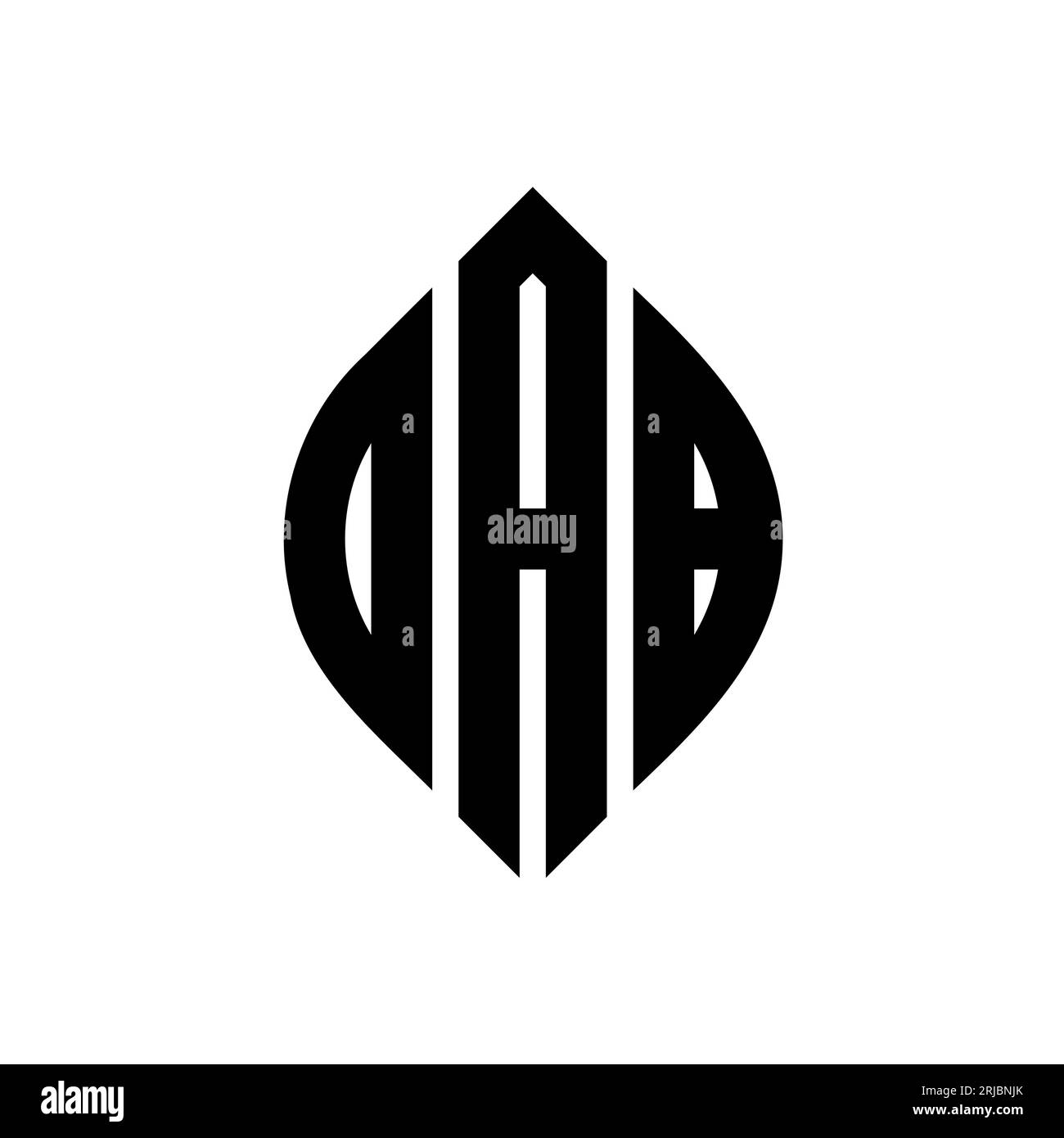 OAB circle letter logo design with circle and ellipse shape. OAB ...
