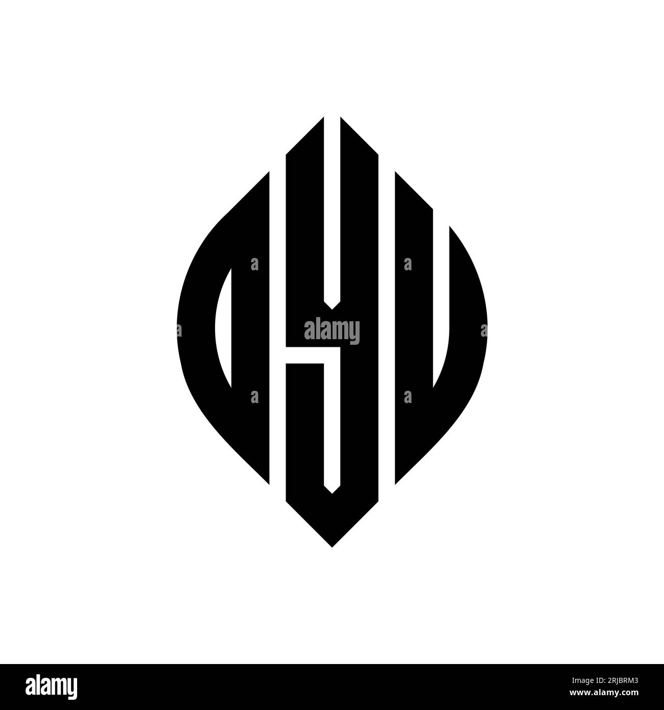 OYU circle letter logo design with circle and ellipse shape. OYU ...