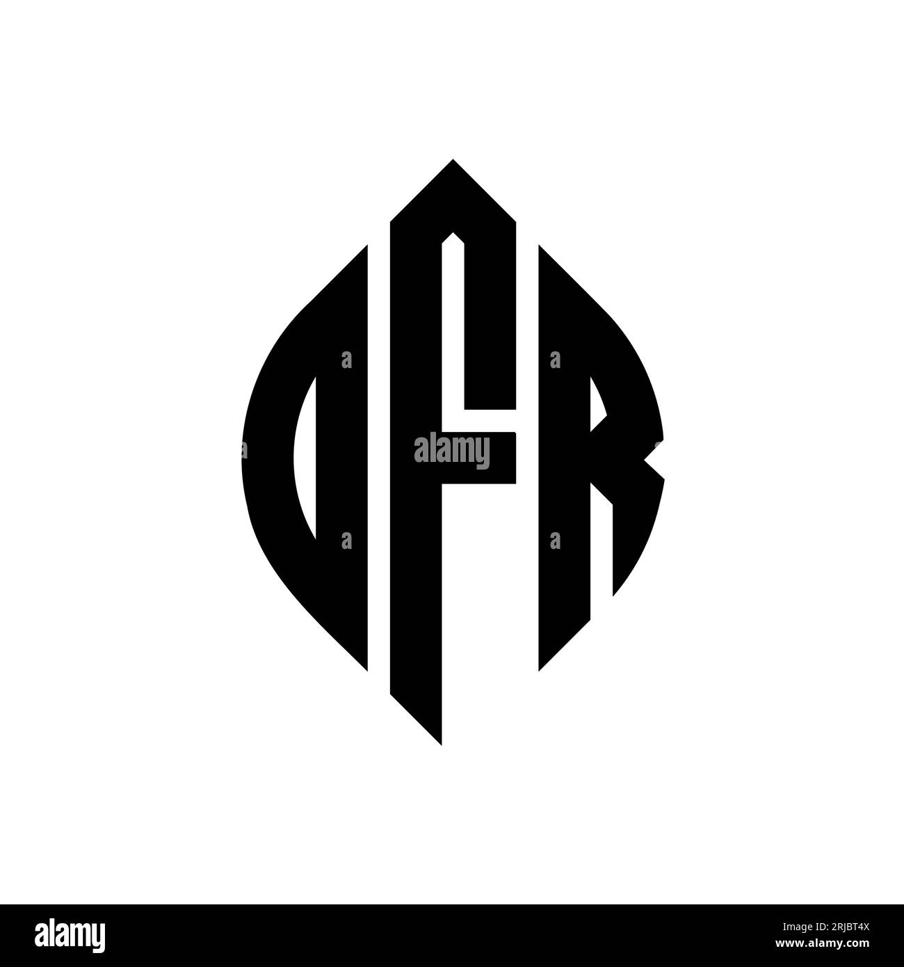 OFR circle letter logo design with circle and ellipse shape. OFR ...