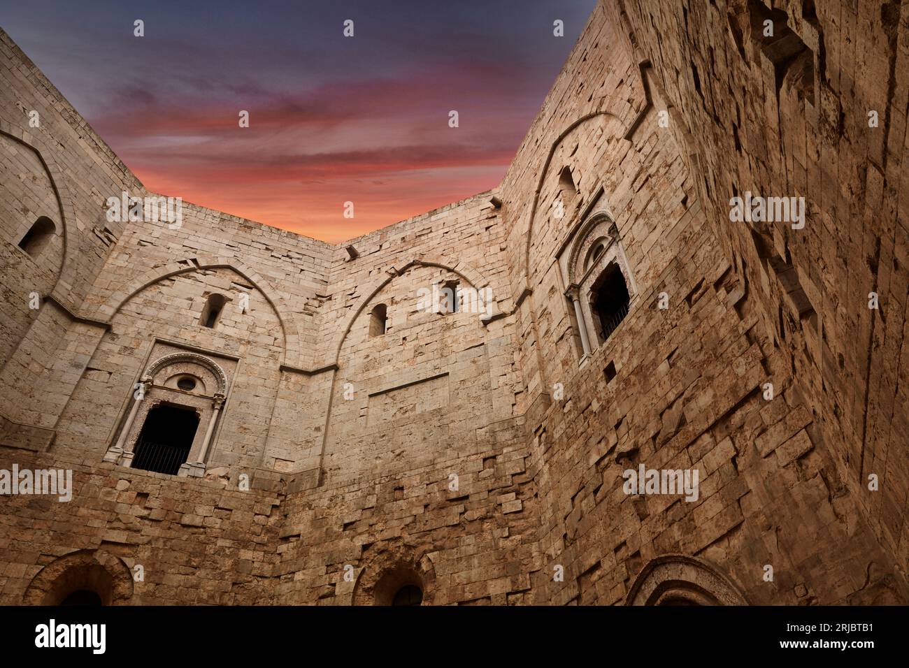 View from inside of Castel del Monte, Puglia, Southern Italy. 13th ...