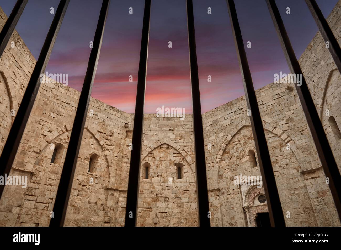 View from inside of Castel del Monte, Puglia, Southern Italy. 13th ...