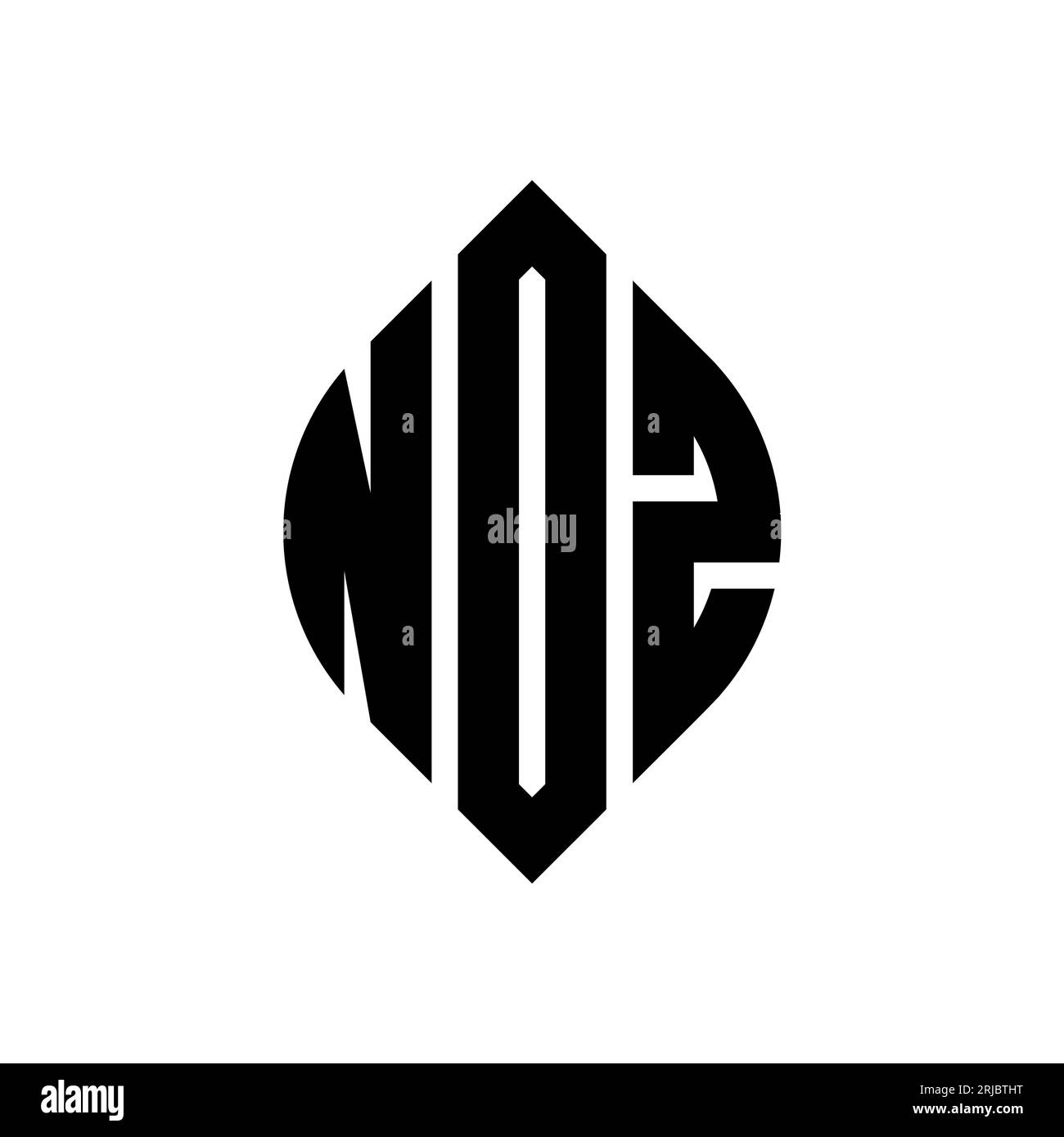 NOZ circle letter logo design with circle and ellipse shape. NOZ ...