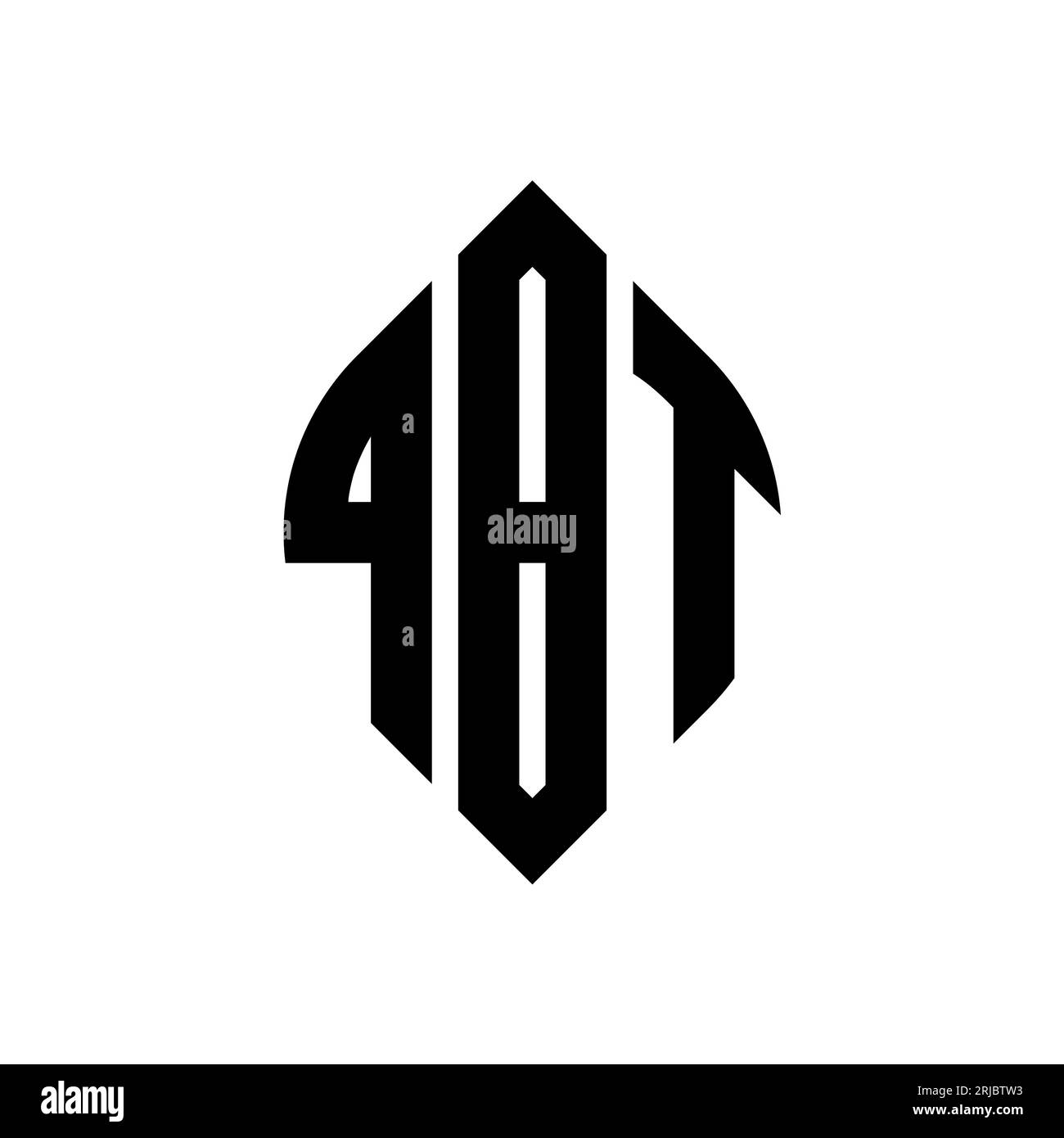 QBT circle letter logo design with circle and ellipse shape. QBT ...