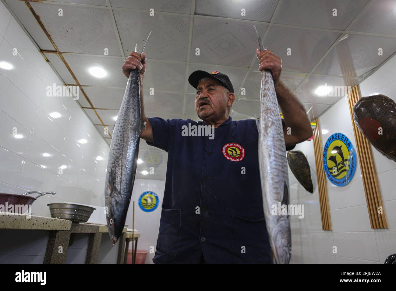 Gaza, Palestine. 22nd Aug, 2023. Palestinian fishermen display their ...
