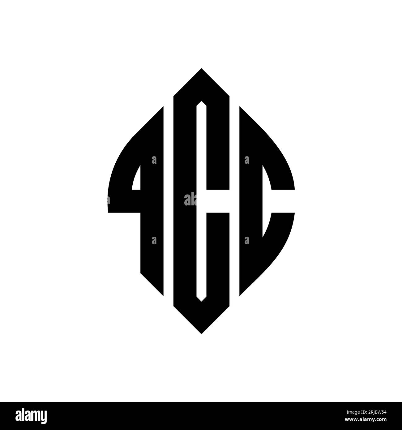 QCC circle letter logo design with circle and ellipse shape. QCC ...