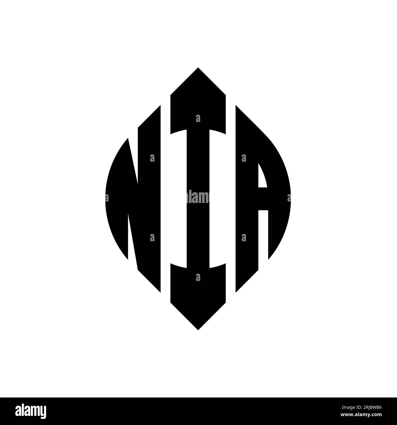 NIA circle letter logo design with circle and ellipse shape. NIA ...