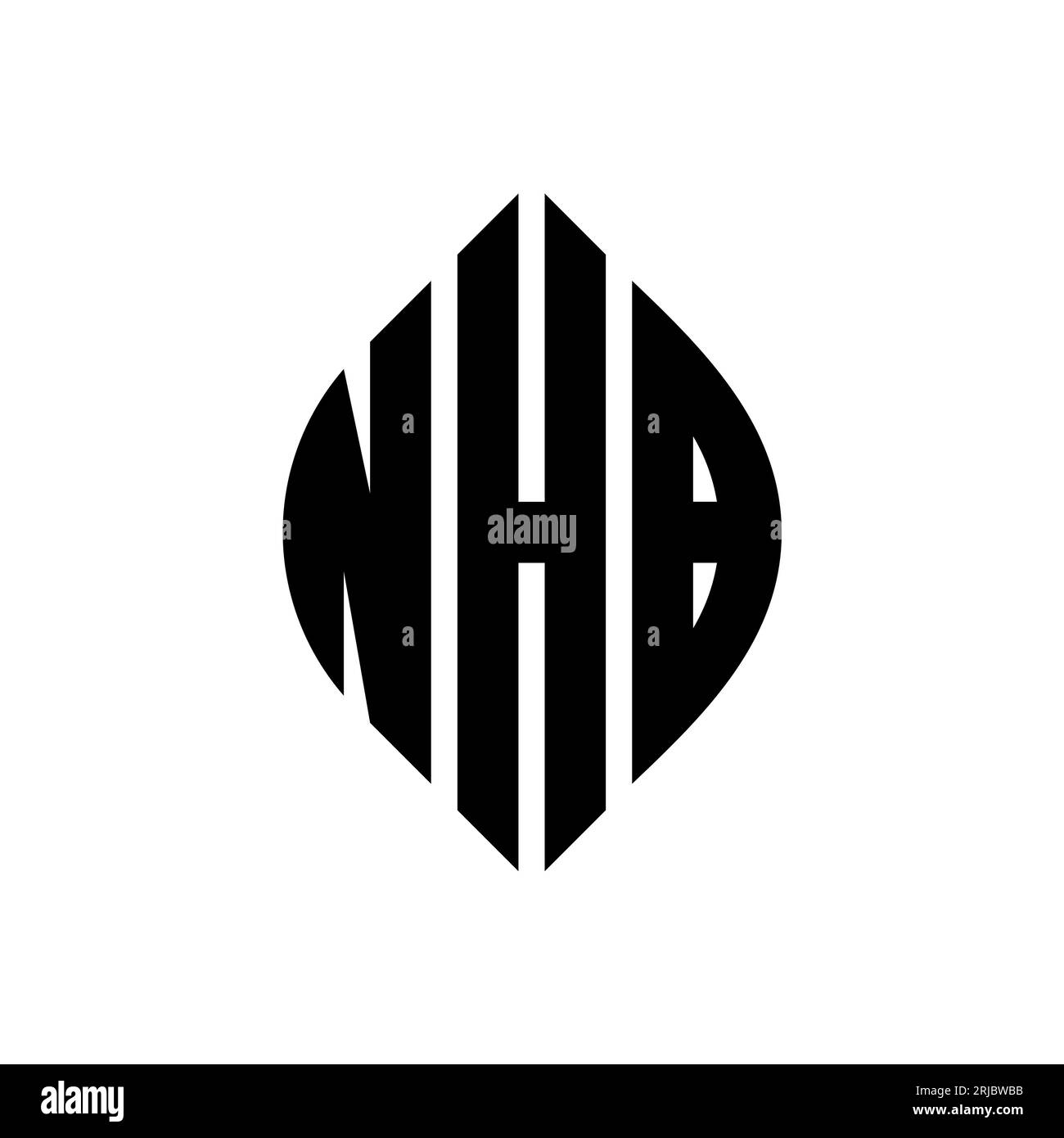 NHB circle letter logo design with circle and ellipse shape. NHB ...