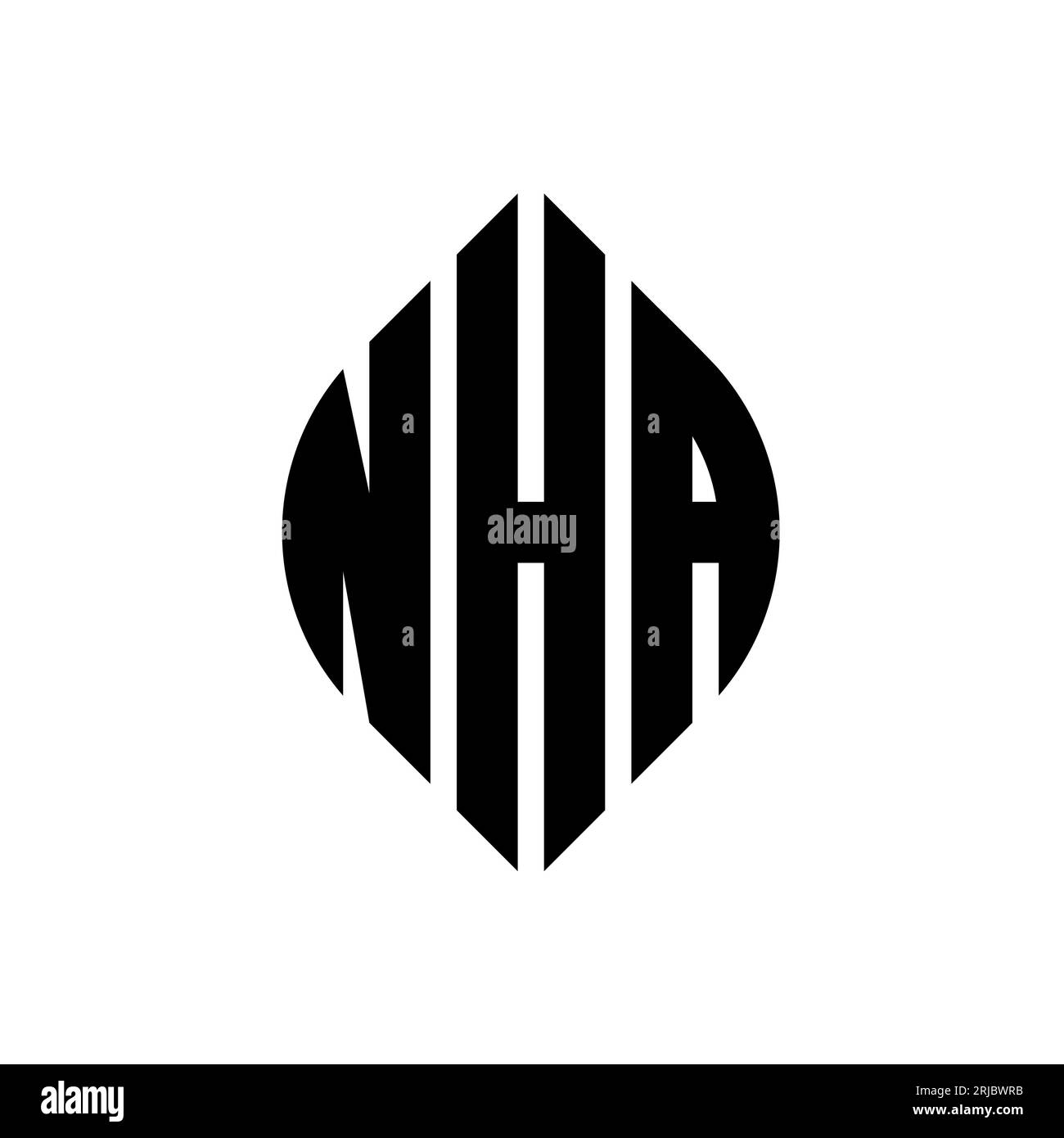 NHA circle letter logo design with circle and ellipse shape. NHA ...