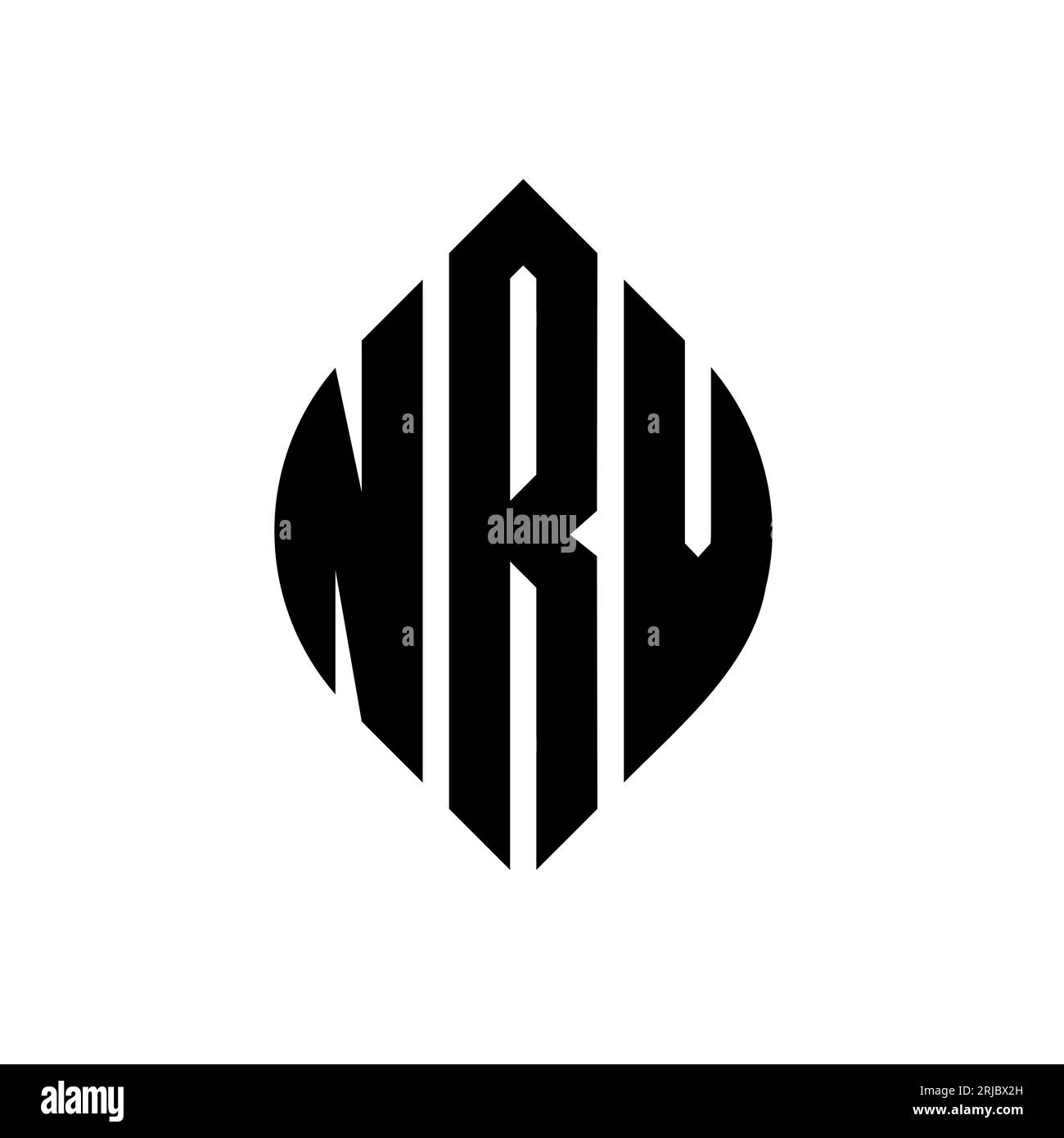 NRV circle letter logo design with circle and ellipse shape. NRV ...