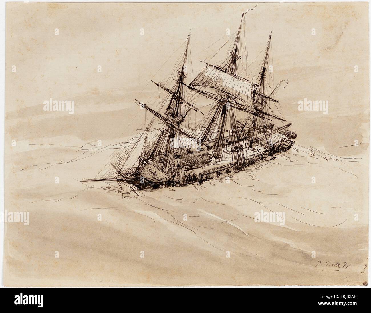 Navio tombado 1871 by Eduardo de Martino Stock Photo - Alamy