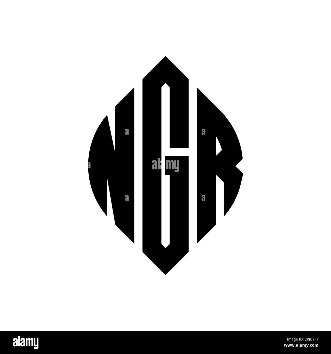 NGR circle letter logo design with circle and ellipse shape. NGR ...