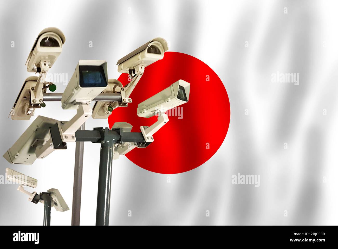 Japanese CCTV camera on the flag of Japan Surveillance, security ...