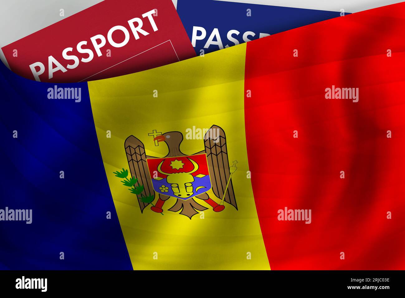 Moldavian flag background and passport of Moldova. Citizenship ...