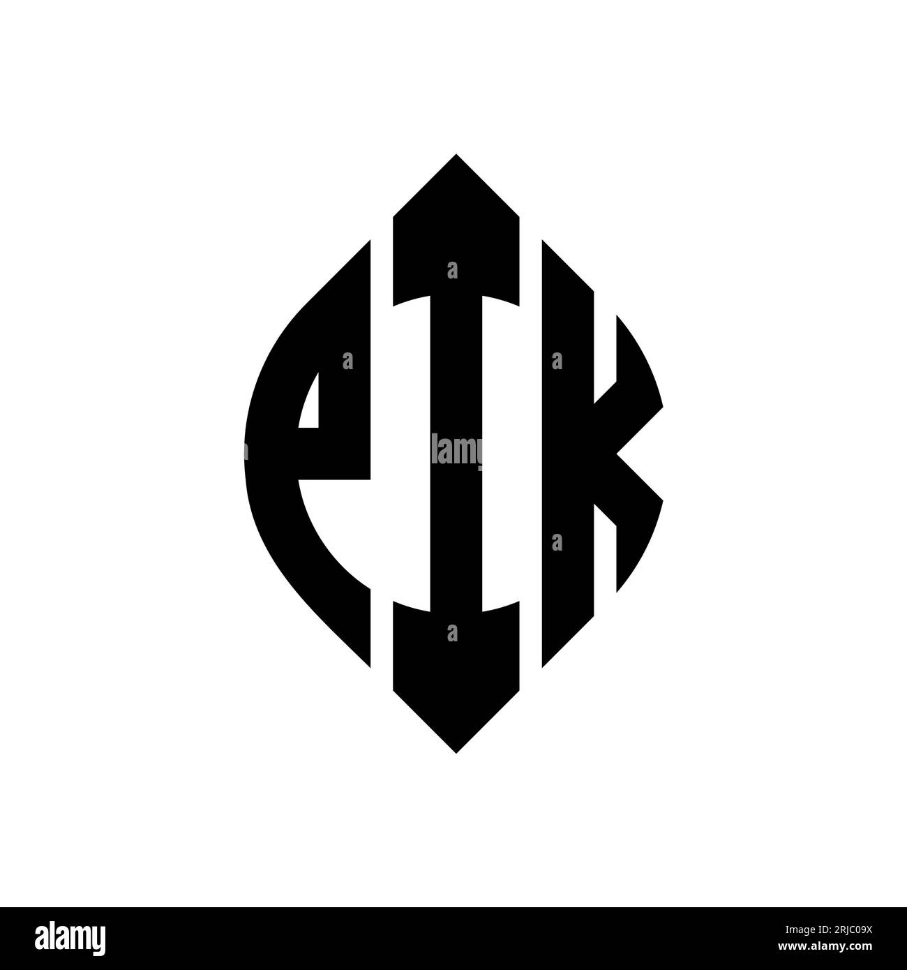 PIK circle letter logo design with circle and ellipse shape. PIK ...