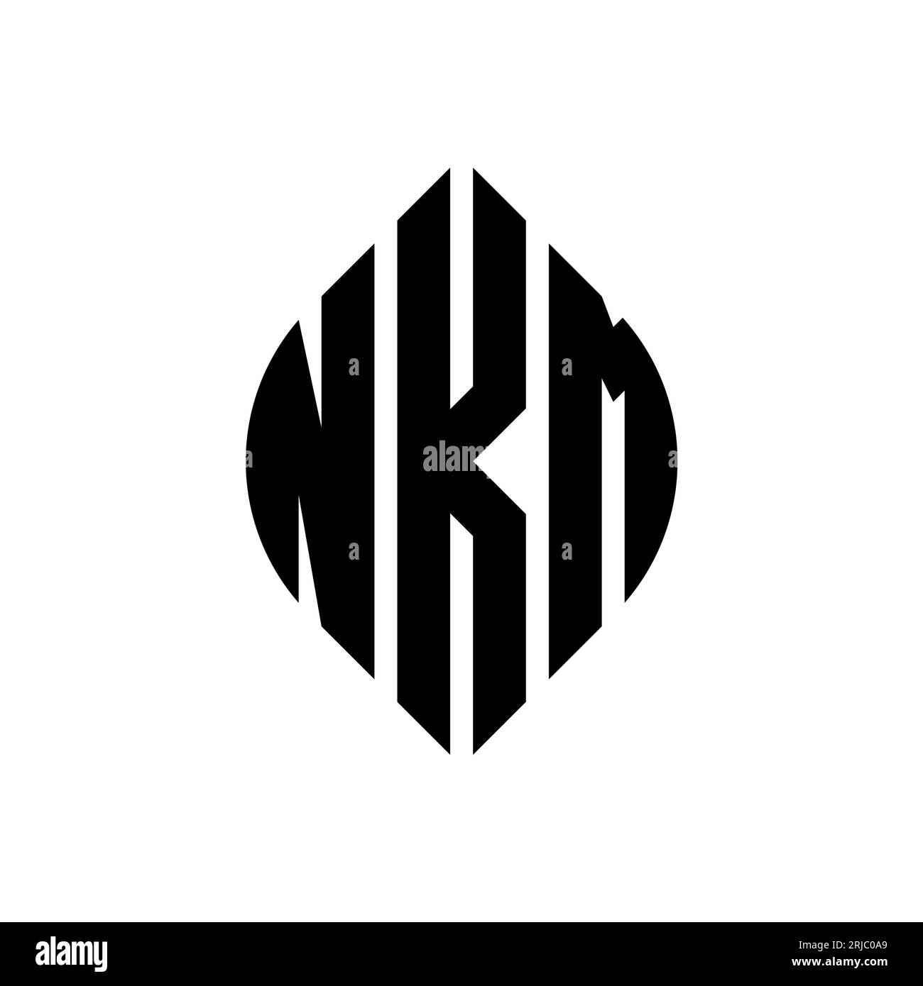NKM circle letter logo design with circle and ellipse shape. NKM ...