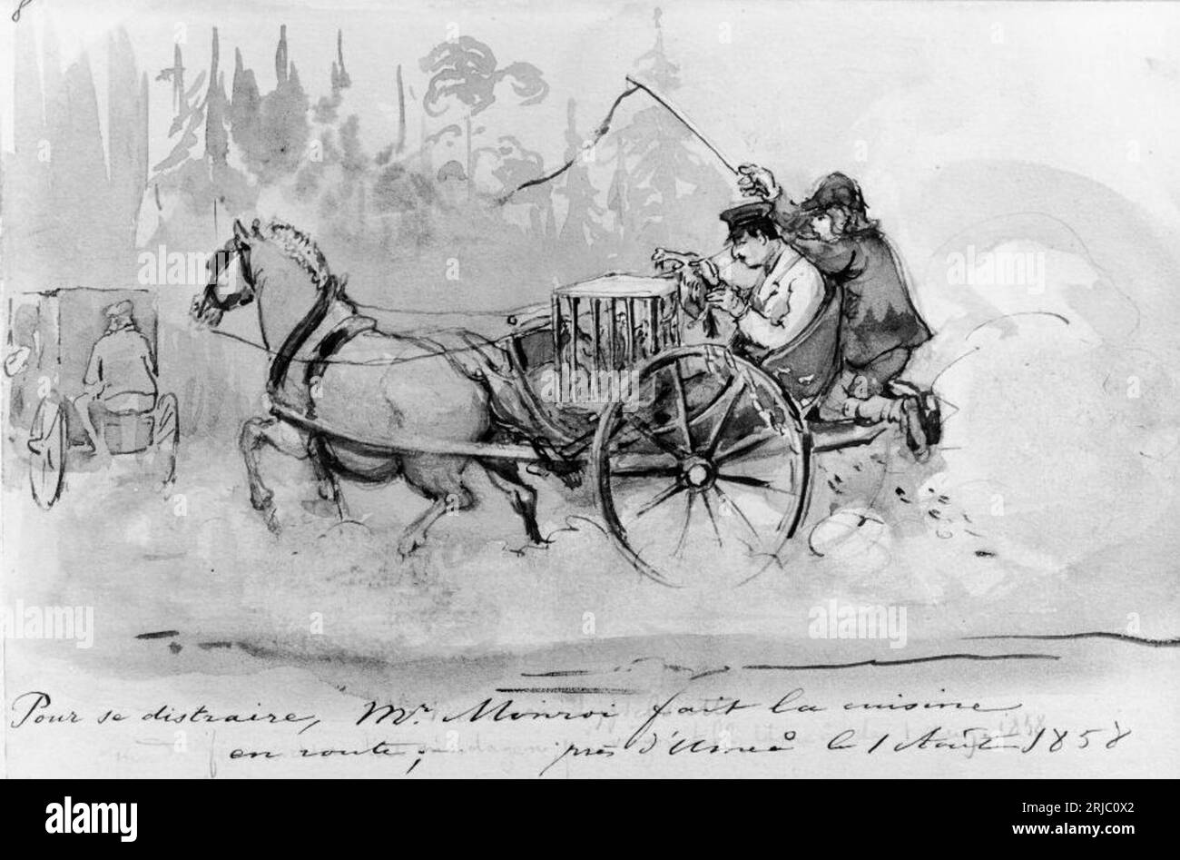 Mr. Monroi fait la cuisine en route. Skissbok "Reseminnen från Norrland ...