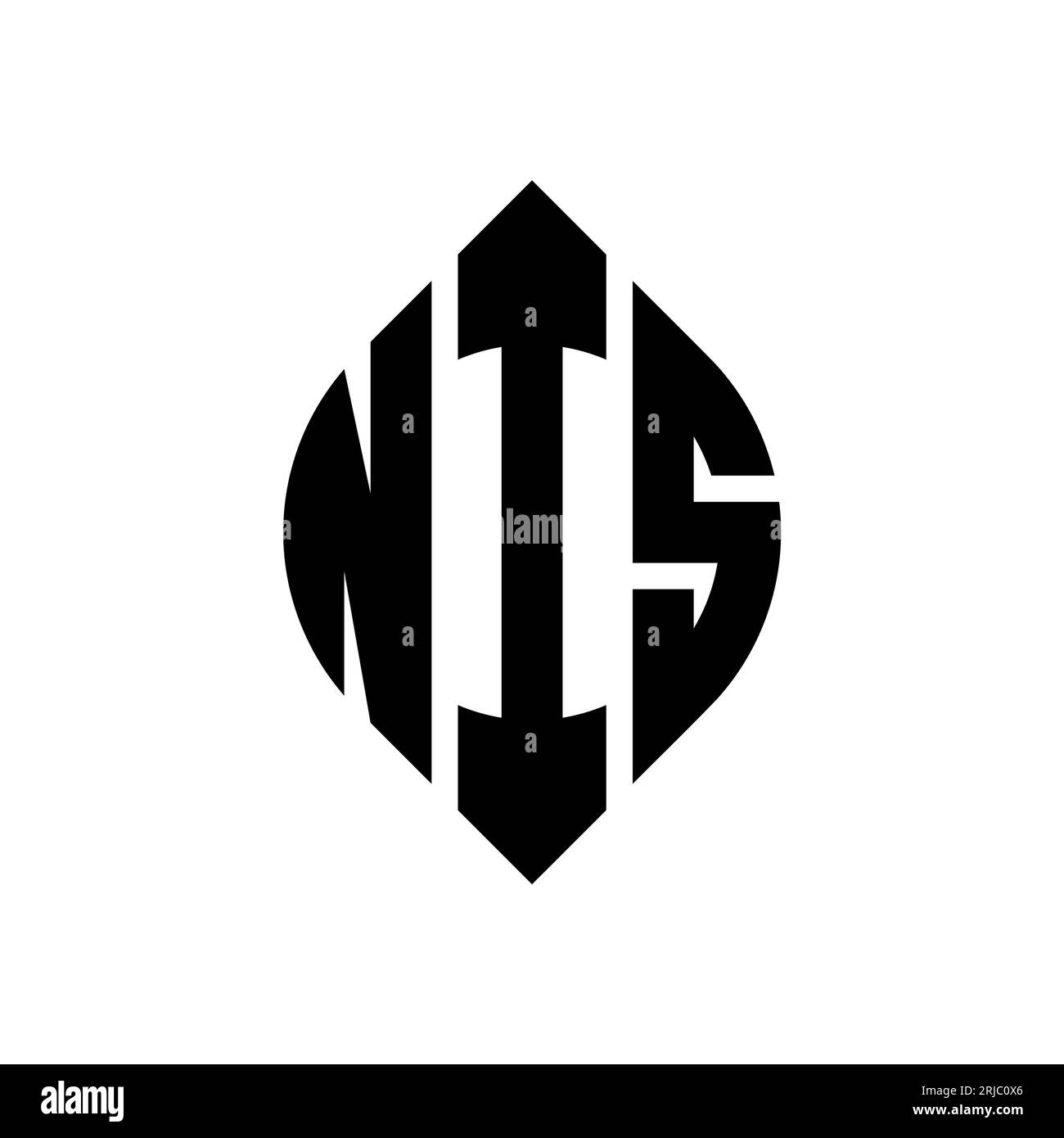NIS circle letter logo design with circle and ellipse shape. NIS ...