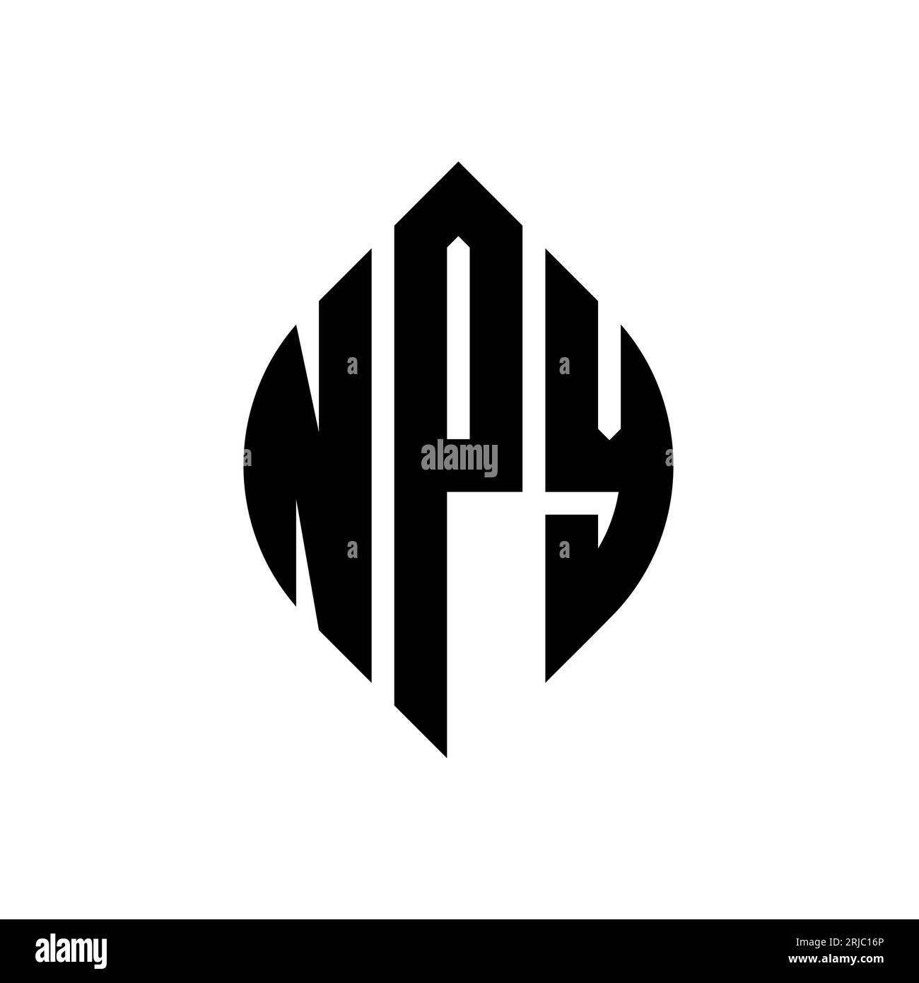 NPY circle letter logo design with circle and ellipse shape. NPY ...