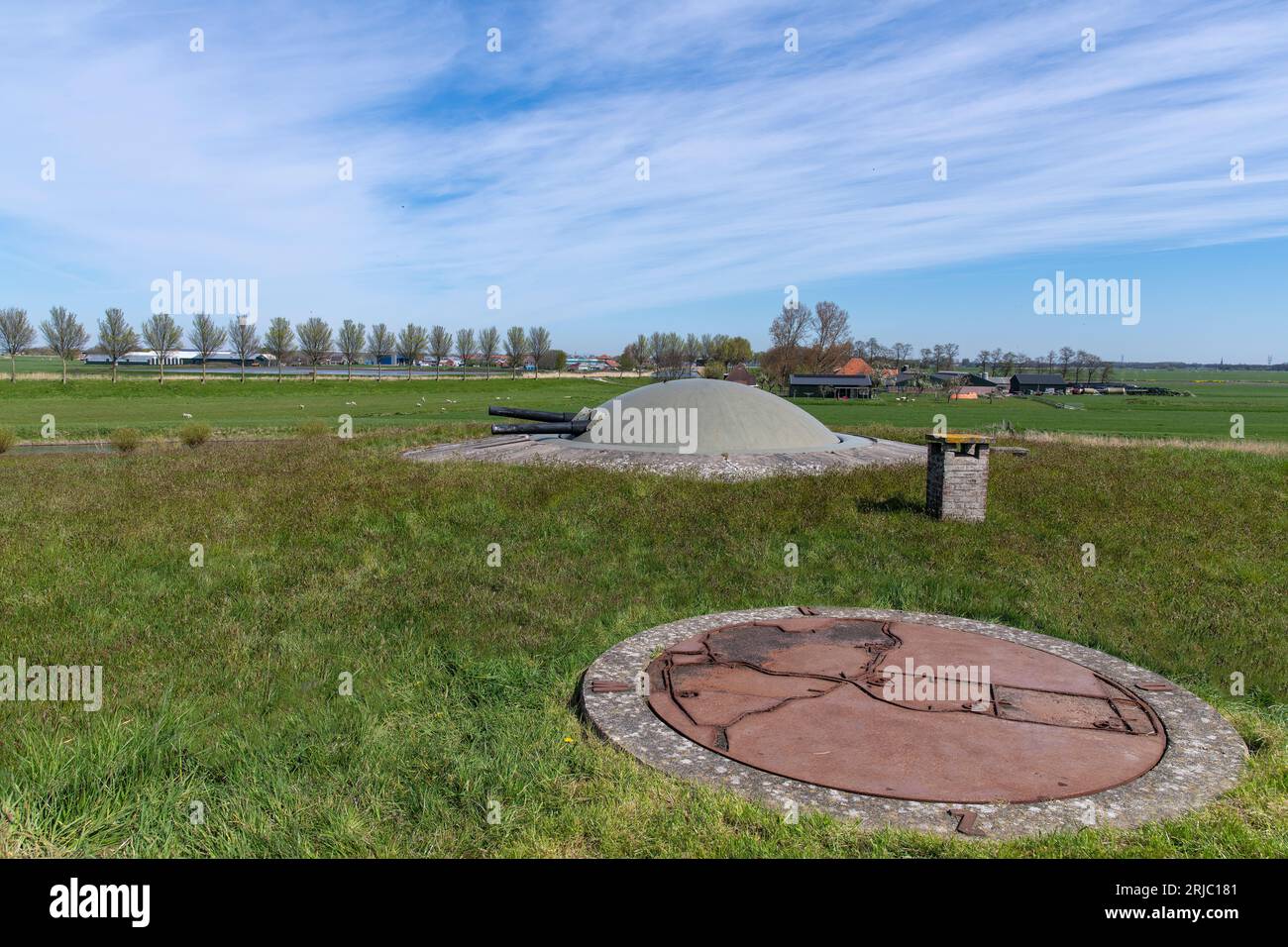 Westbeemster, The Netherlands-April 2022; Revolving turret gun on top ...