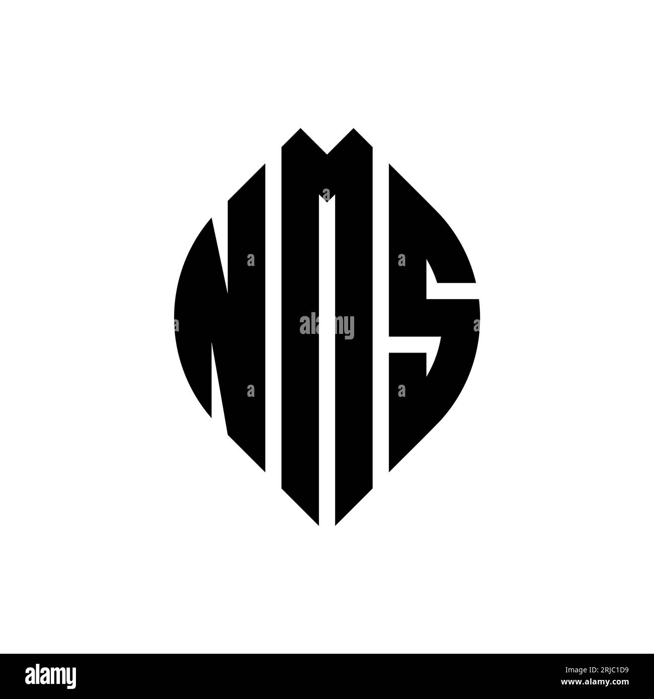 NMS circle letter logo design with circle and ellipse shape. NMS ...