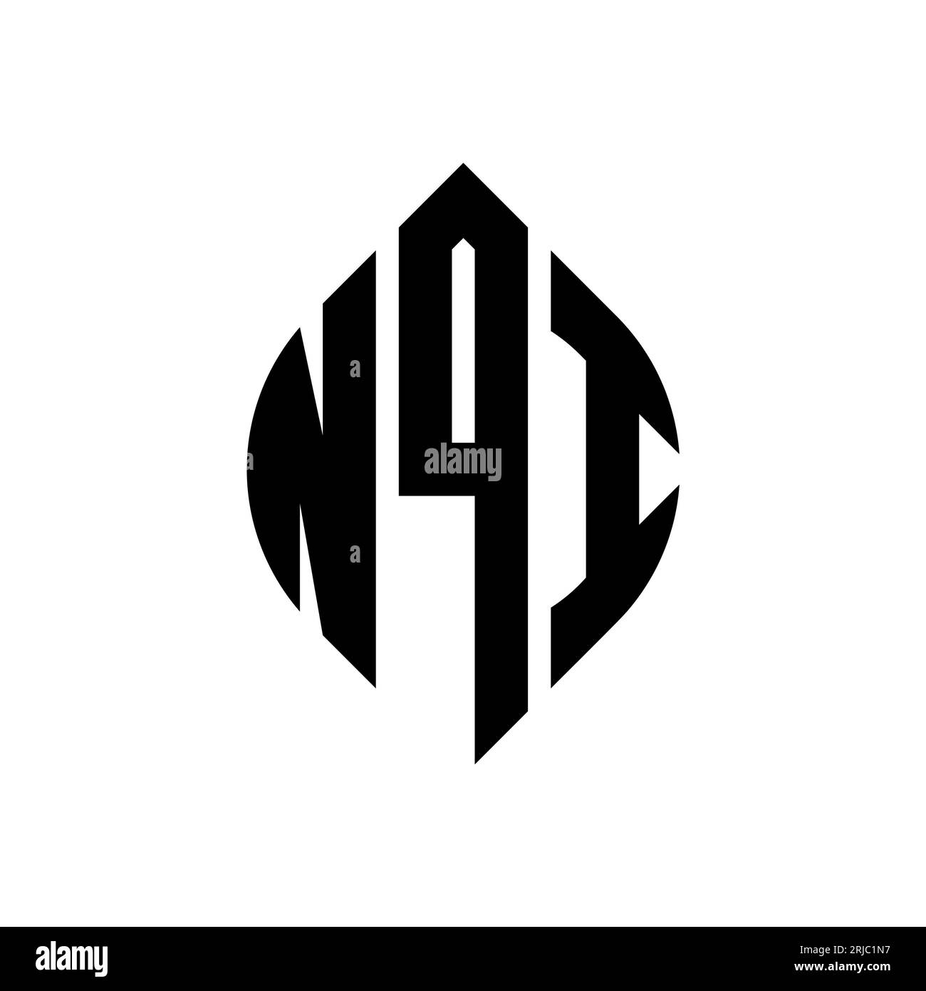 NQI circle letter logo design with circle and ellipse shape. NQI ...