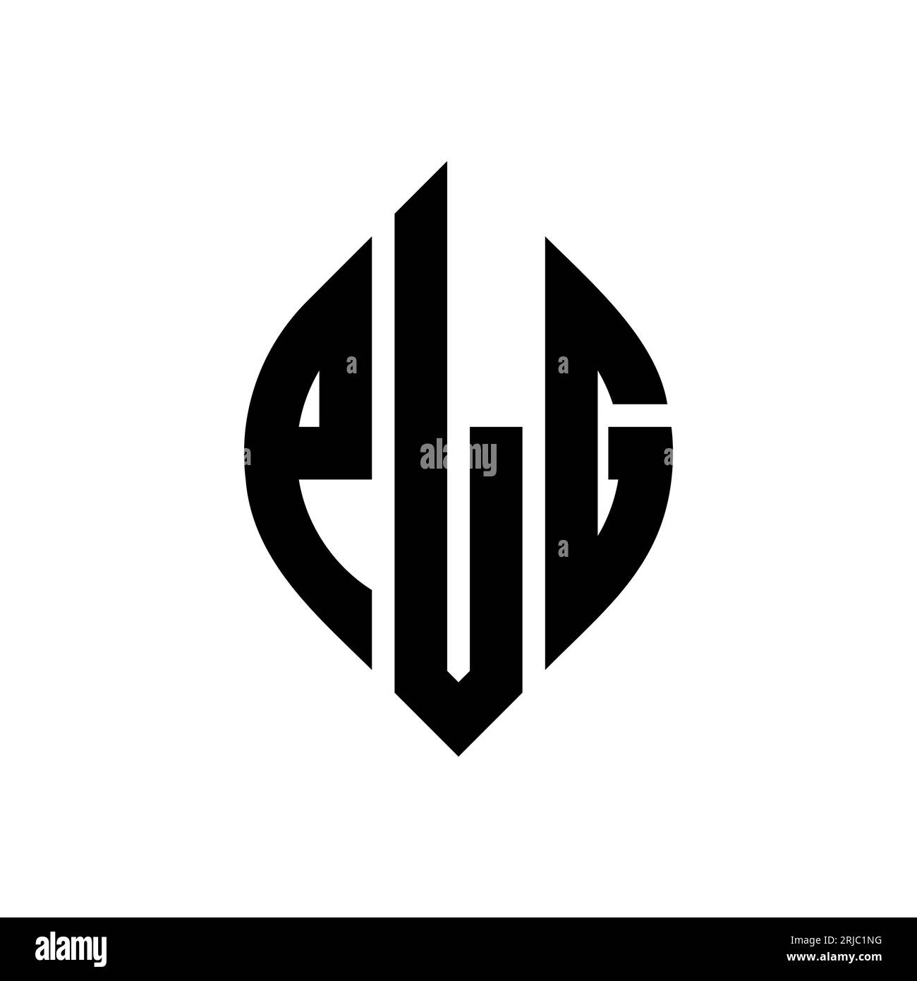 PLG circle letter logo design with circle and ellipse shape. PLG ...