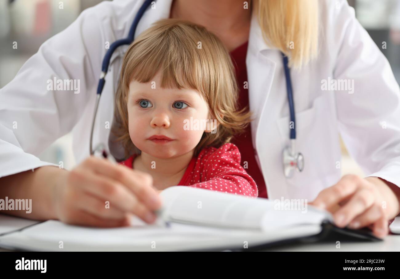 Little child at pediatrician reception. Physical exam appointment cute ...