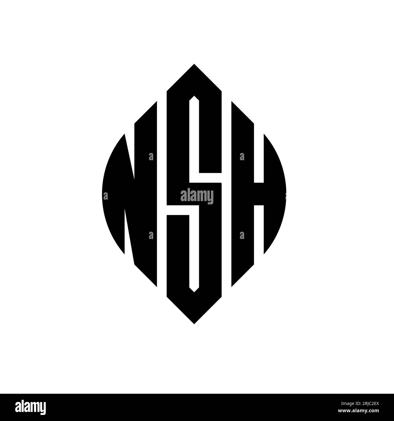 NSH circle letter logo design with circle and ellipse shape. NSH ...