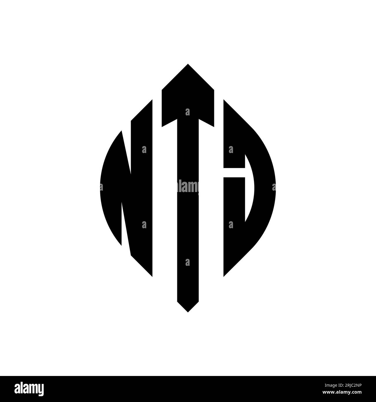 NTJ circle letter logo design with circle and ellipse shape. NTJ ...