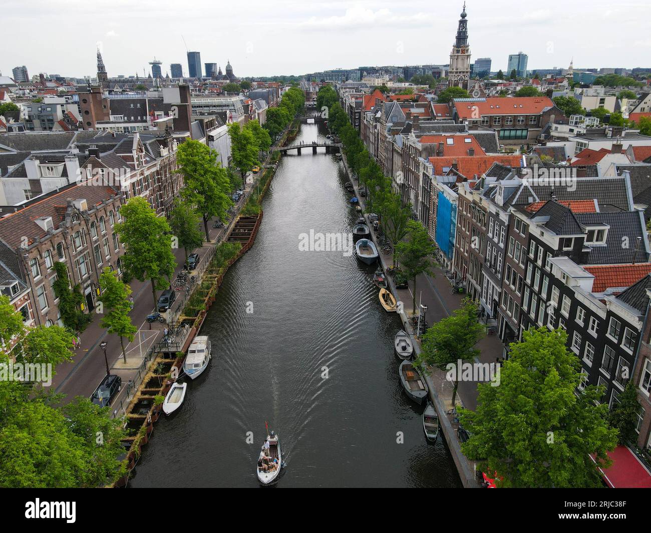 Amsterdam, Holland - 20 June 2023: drone view at buildings of Amsterdam ...