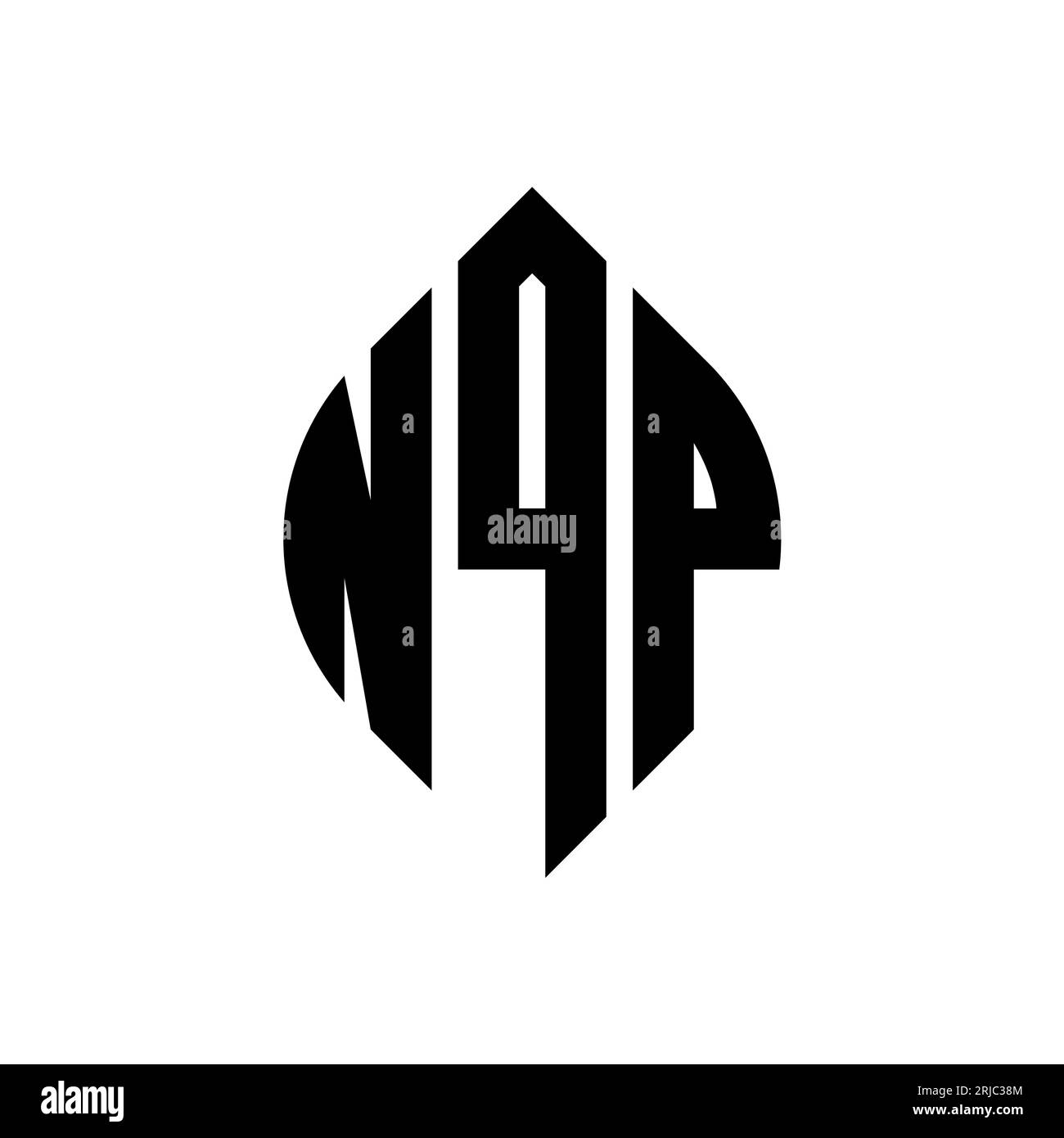 NQP circle letter logo design with circle and ellipse shape. NQP ...