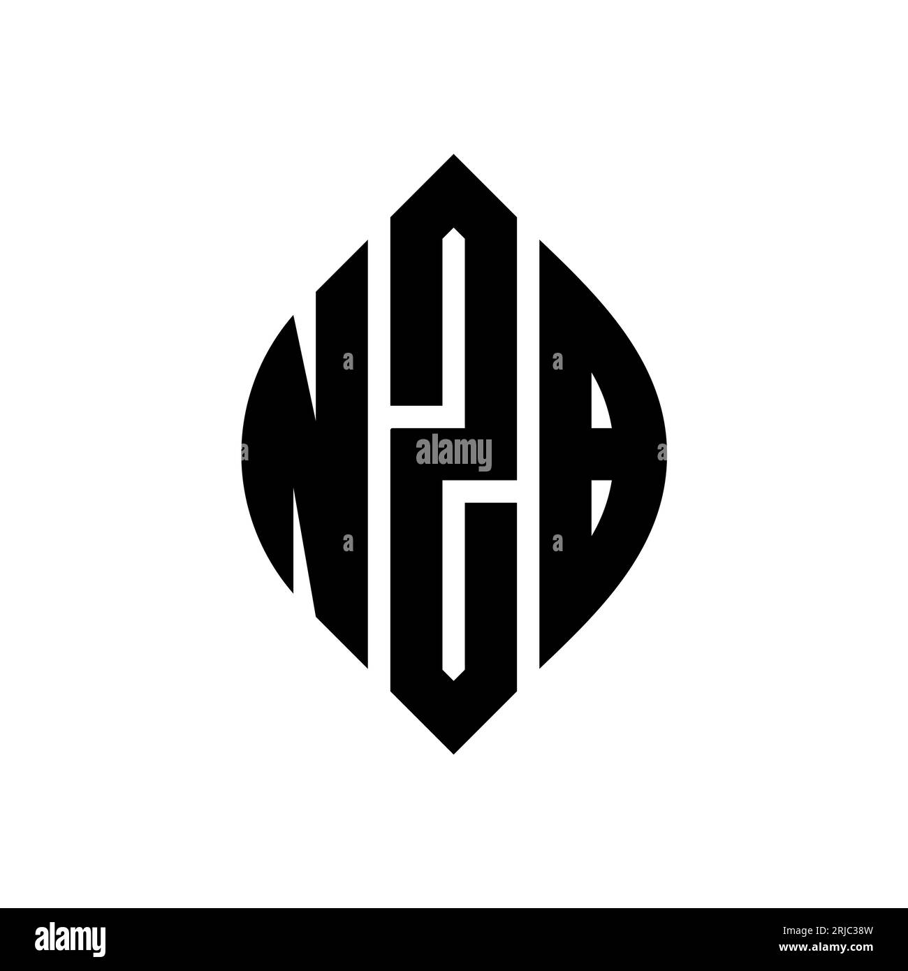 NZB circle letter logo design with circle and ellipse shape. NZB ...