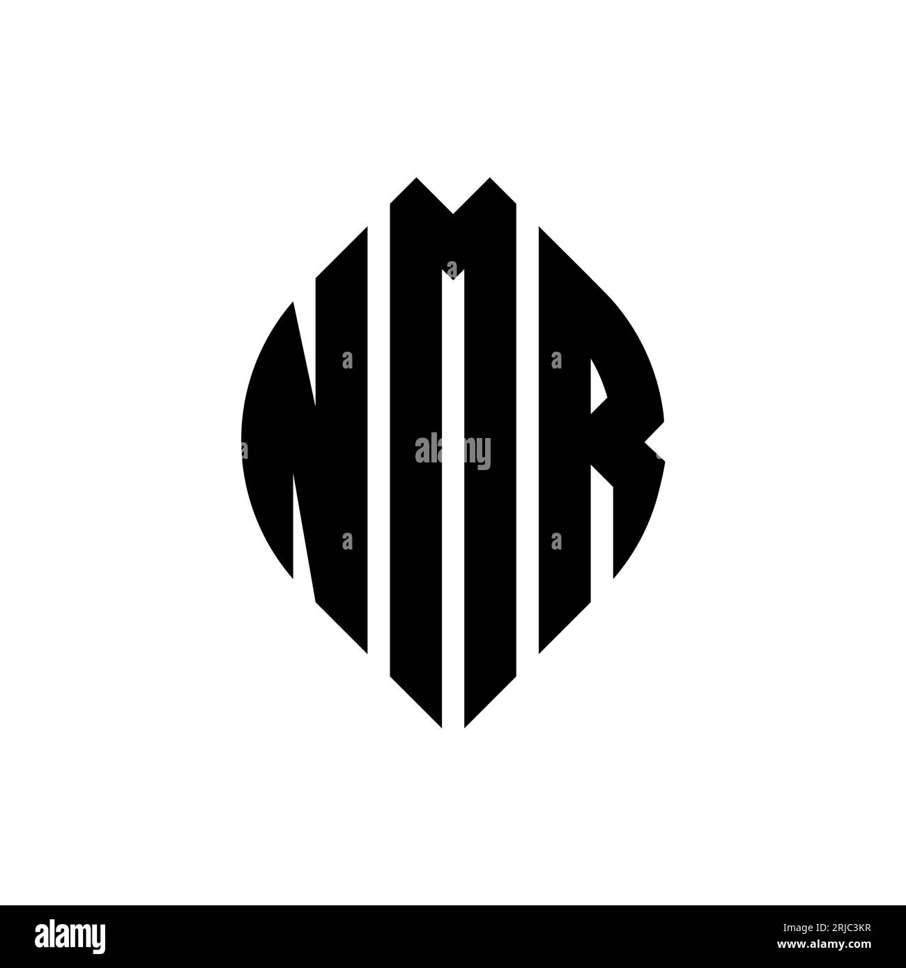 NMR circle letter logo design with circle and ellipse shape. NMR ...