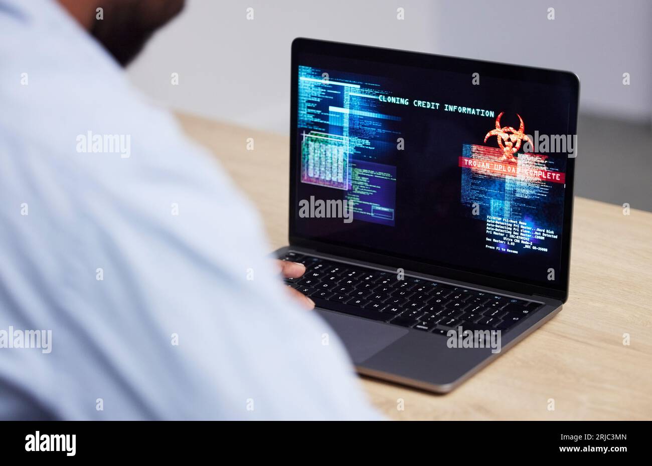 Virus, laptop hacking and business man back with system crash and ...