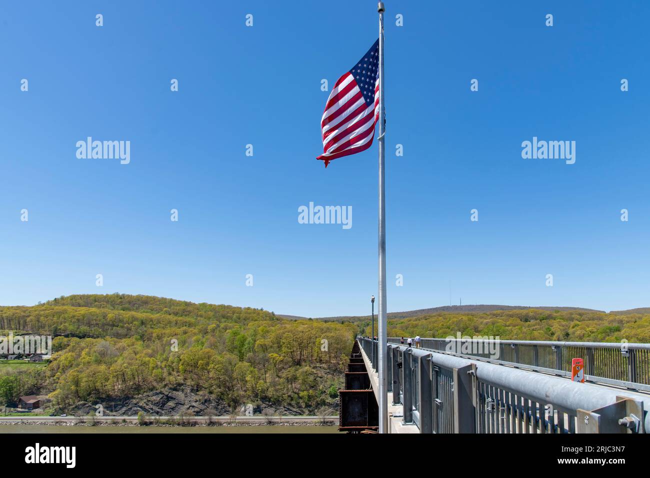 Poughkeepsie, NY, USA-May 2022; Side view of the 1.28 miles Walkway ...