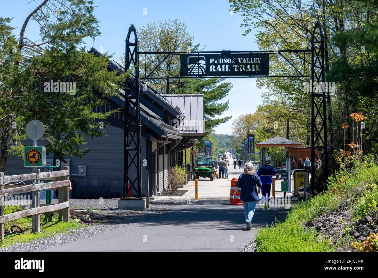 Poughkeepsie, NY, USA-May 2022; View entrance gate for the 1.28 miles ...