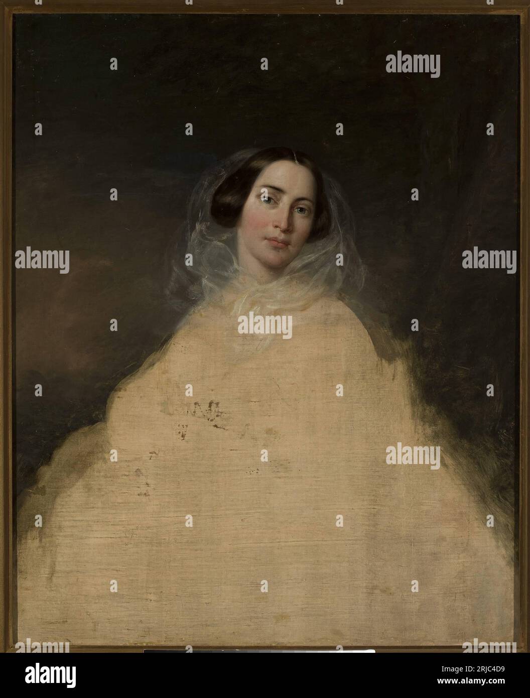 Portrait study of a lady. circa 1855 by Józef Simmler Stock Photo - Alamy