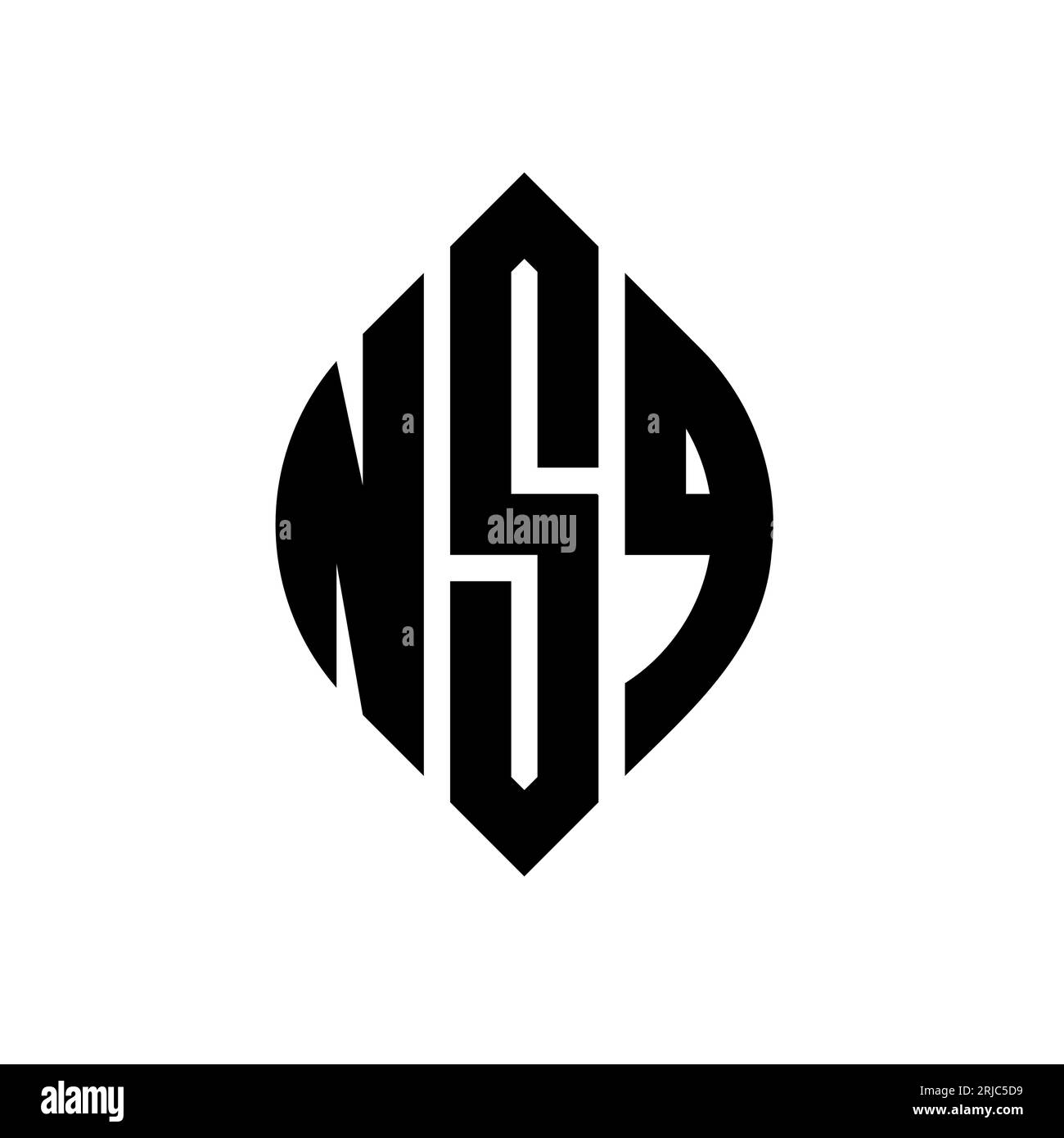 NSQ circle letter logo design with circle and ellipse shape. NSQ ...