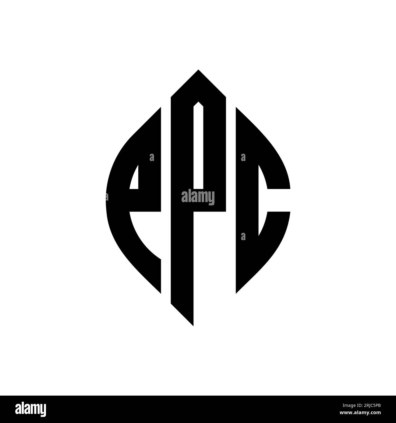 PPC circle letter logo design with circle and ellipse shape. PPC ...
