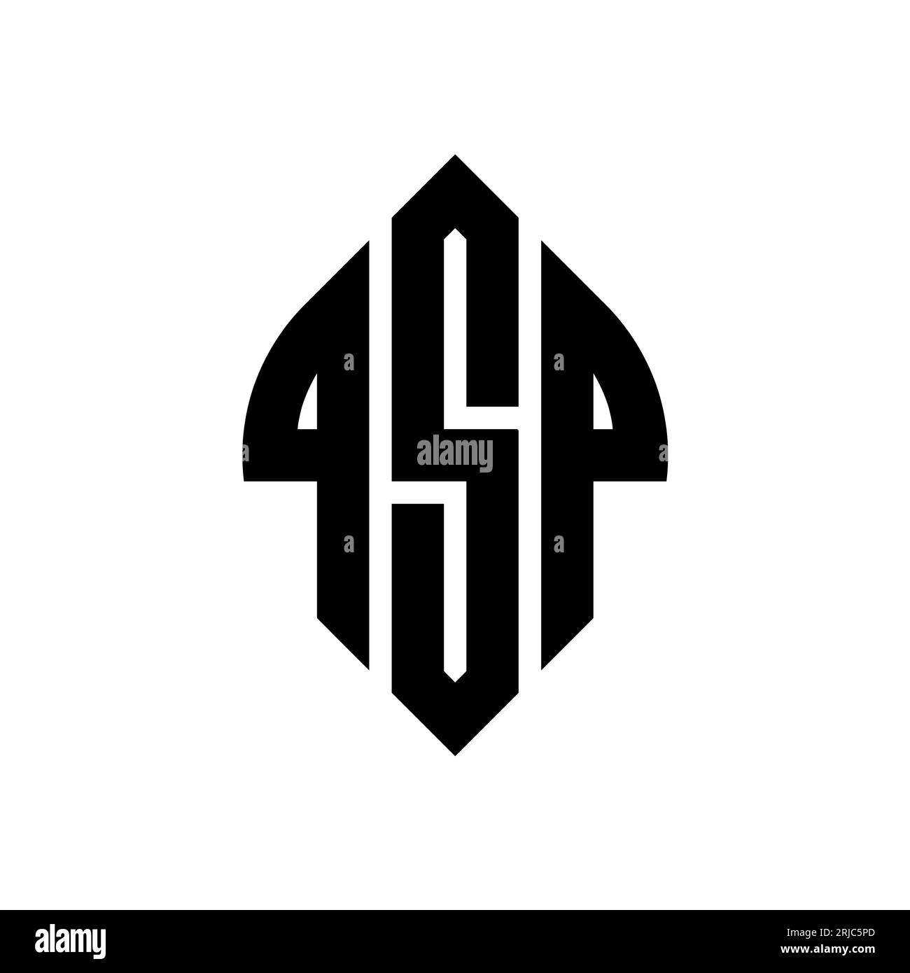 QSP circle letter logo design with circle and ellipse shape. QSP ...