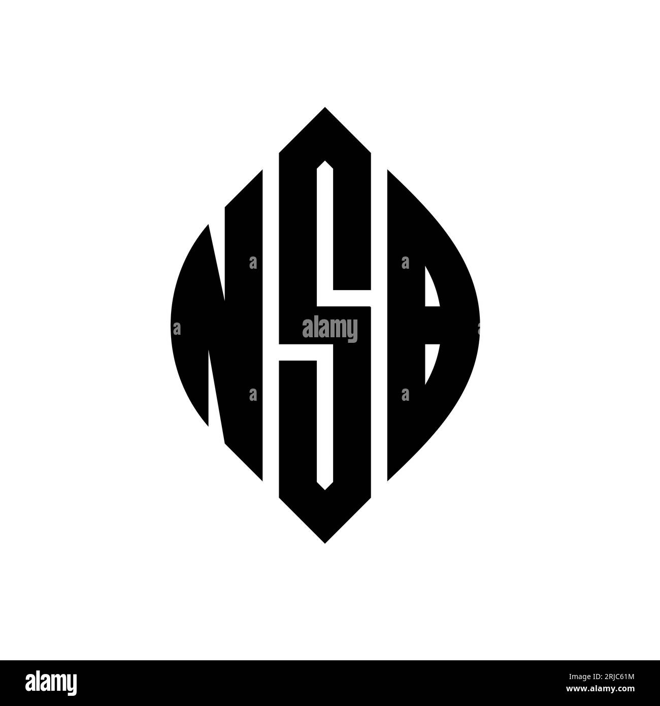 NSB circle letter logo design with circle and ellipse shape. NSB ...