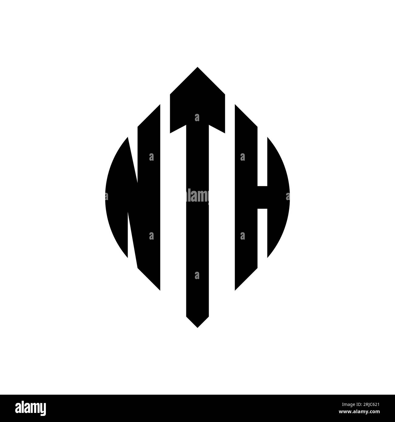 NTH circle letter logo design with circle and ellipse shape. NTH ...