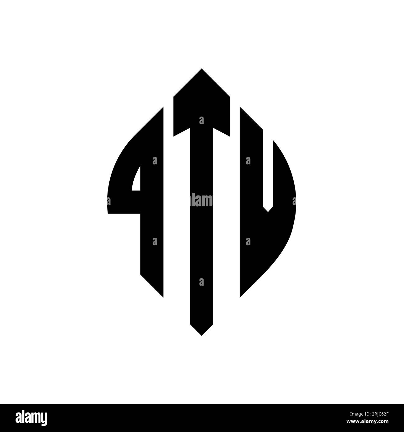 QTV circle letter logo design with circle and ellipse shape. QTV ...