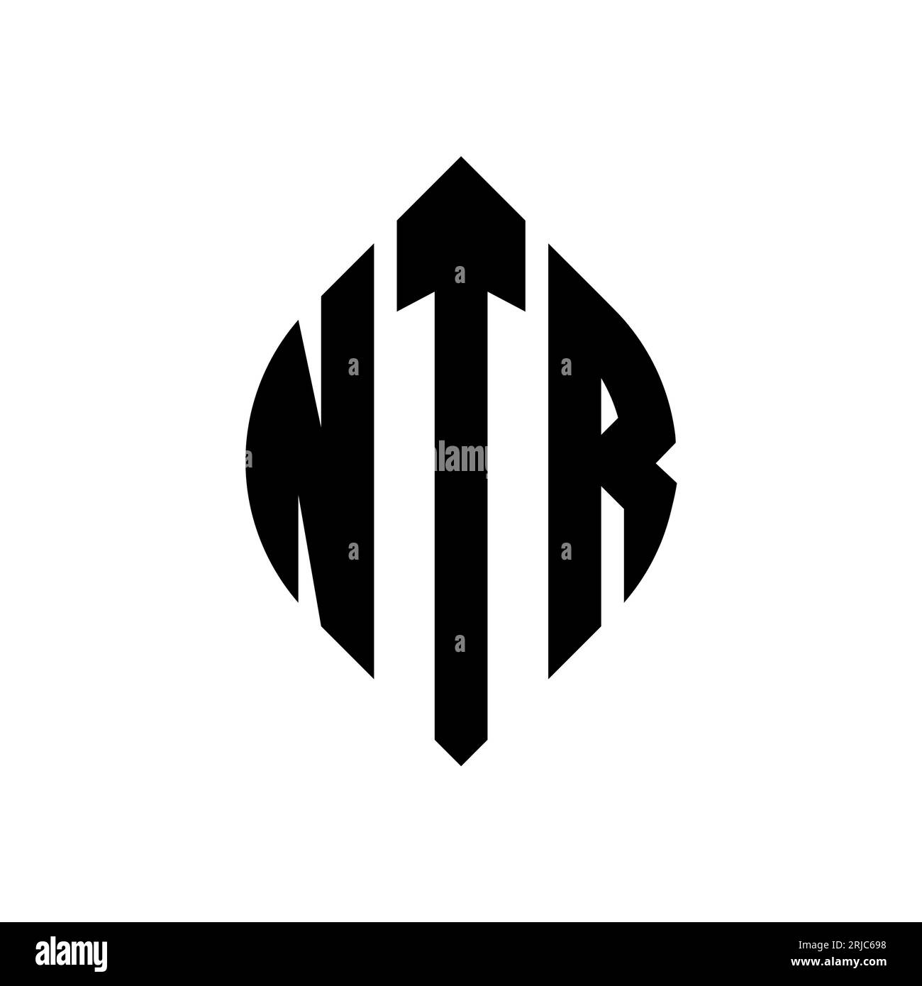 NTR circle letter logo design with circle and ellipse shape. NTR ellipse letters with ...