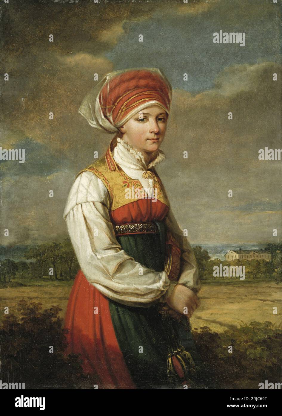 Girl from Vingåker 1822 by Johan Gustaf Sandberg Stock Photo - Alamy