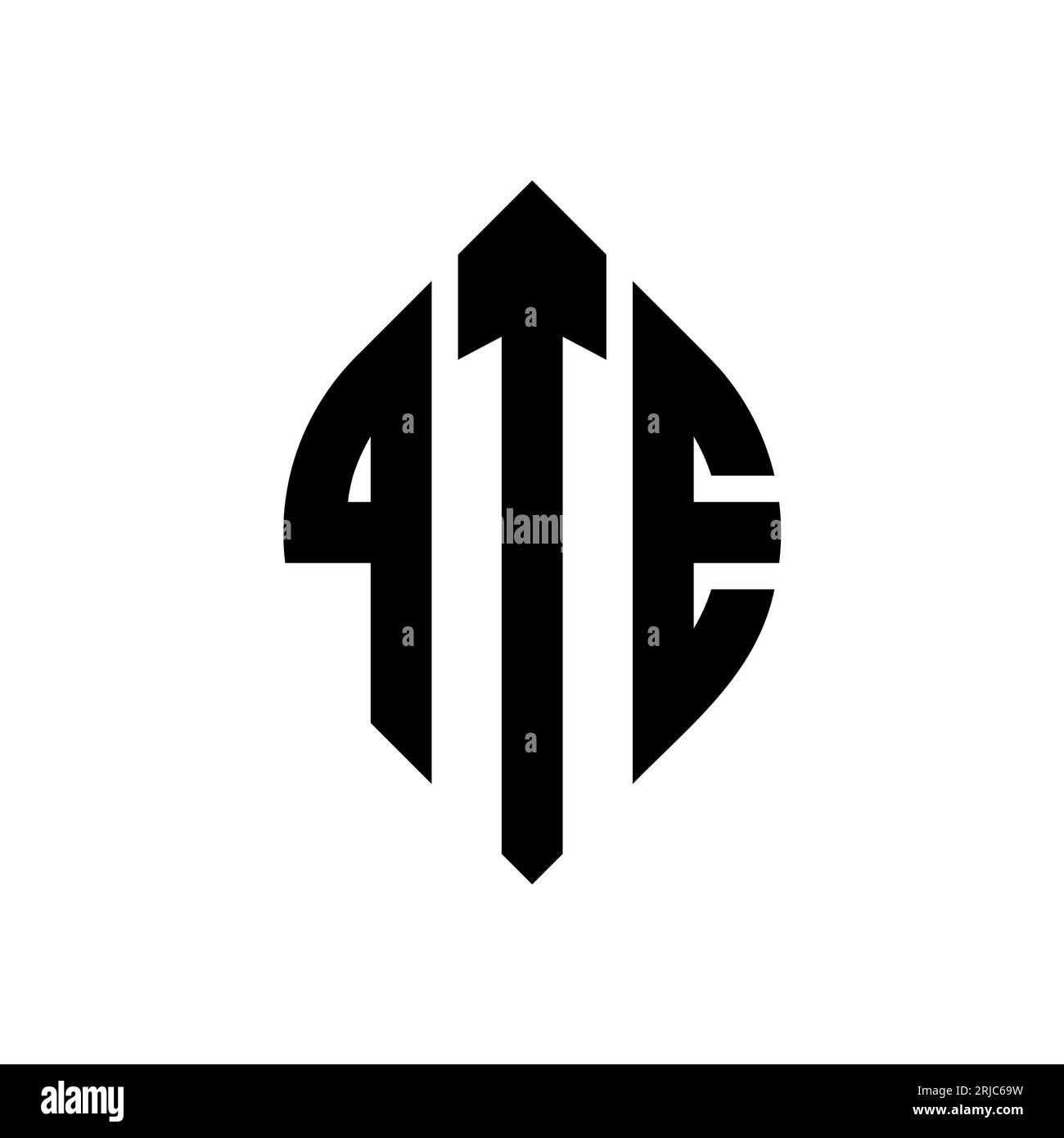 QTE circle letter logo design with circle and ellipse shape. QTE ...