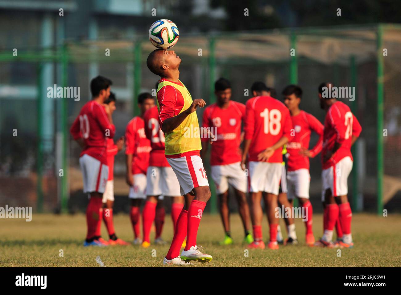 Bangladesh national Football Team captain Jamal Harris Bhuiyan during practice session at Lt. SK ...