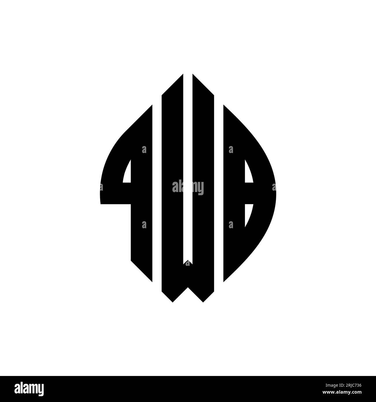 QWB circle letter logo design with circle and ellipse shape. QWB ...