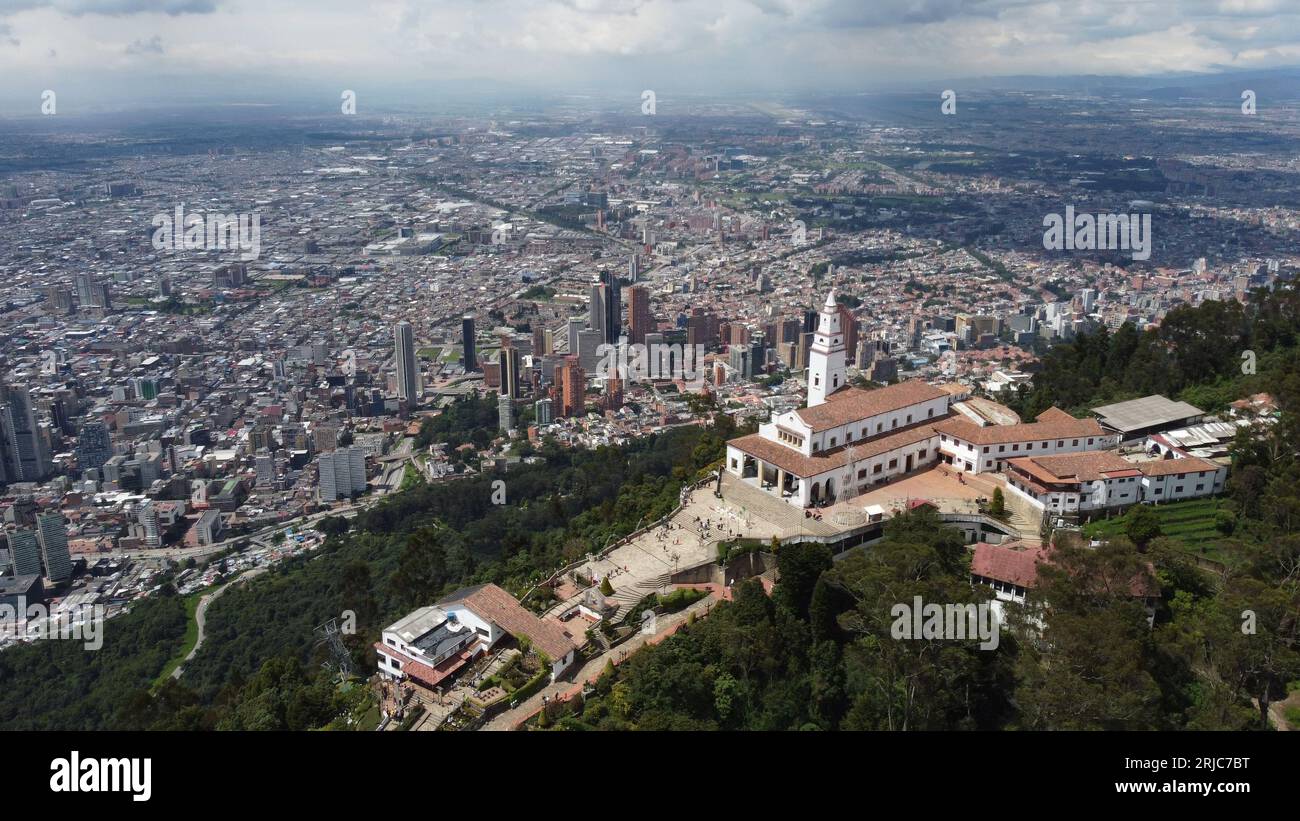 An aerial view of Bogota city view of the center with its buildings ...