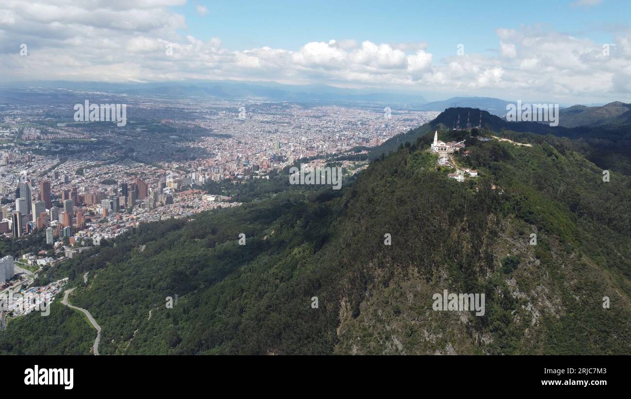 An aerial view of Bogota city view of the center with its buildings ...